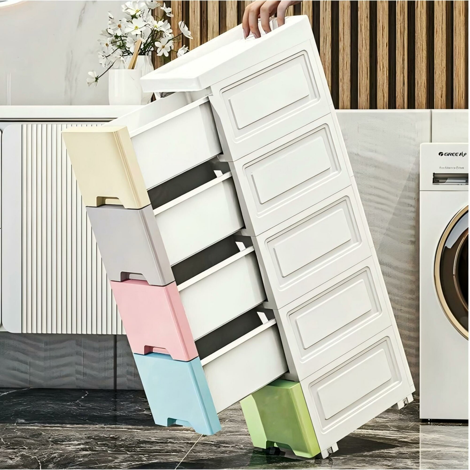 Комод, 5 ящ, 18х30x80 см Цвет Макарона Пять цветов Хорошая долговечность.