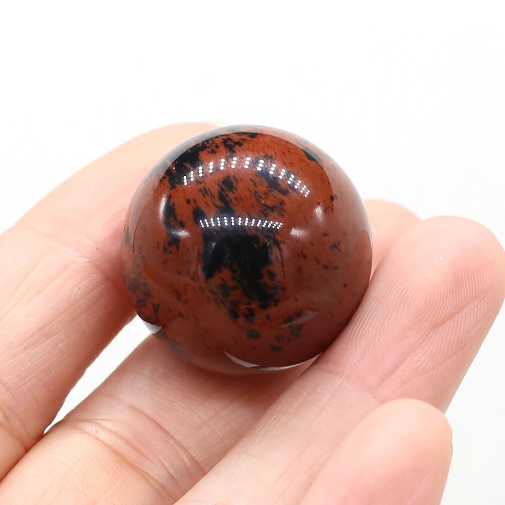 Розовый кварц шар для реiki Коричневый, Dark Red Stone