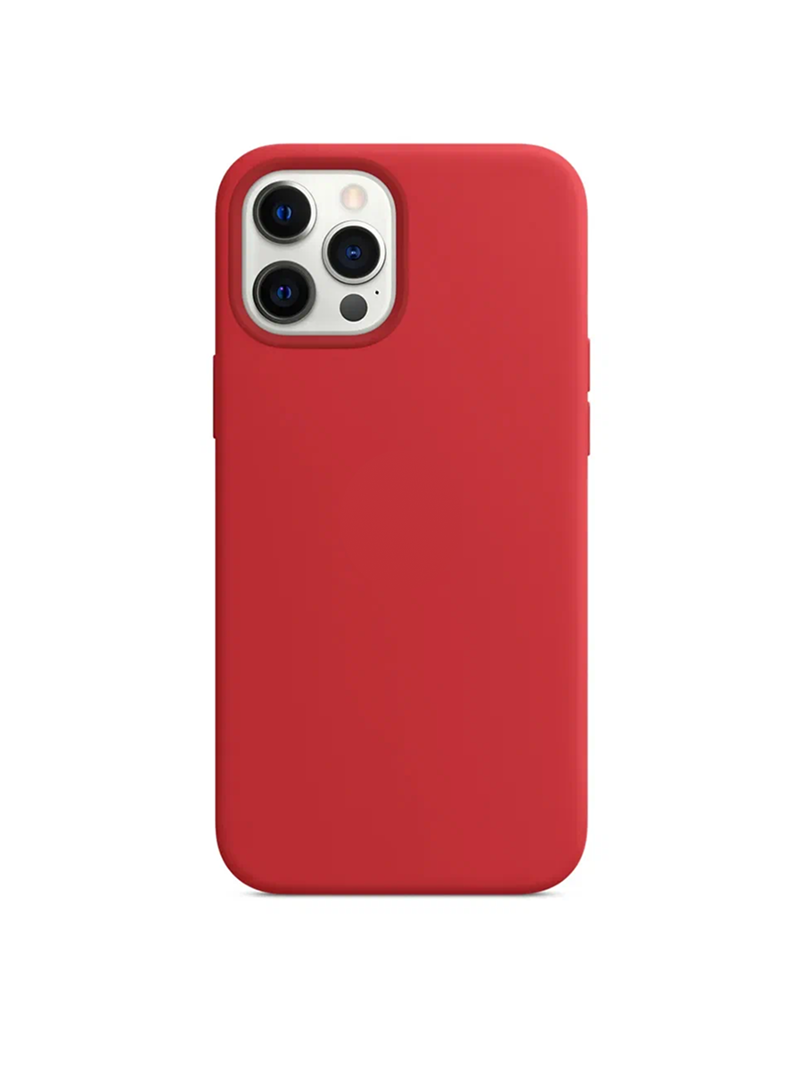 Чехол силиконовый Магсейф для iPhone 12 Pro Max Red с анимацией NFC, Silicone case Магсейф для айфон 12 про макс - Красный