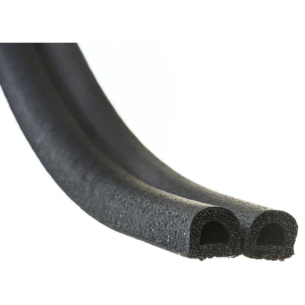 SDM Уплотнитель резиновый самокл. тип D 9 мм х7 мм черный 100 м.(1/6) 00-00004740