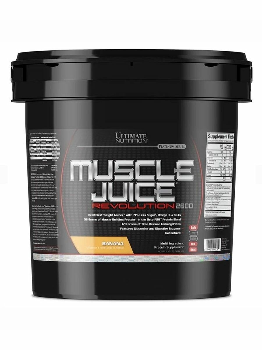 Гейнер Ultimate Nutrition Muscle Juice Revolution 2600 5040 гр, Банан