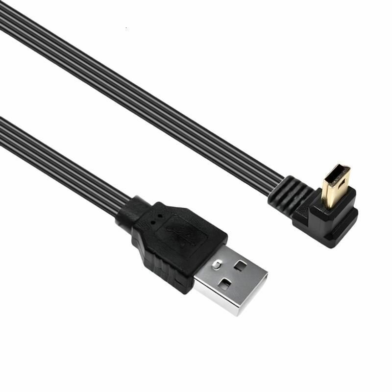Плоский кабель для передачи данных USB-Mini USB-0,2 м-нижний изгиб
