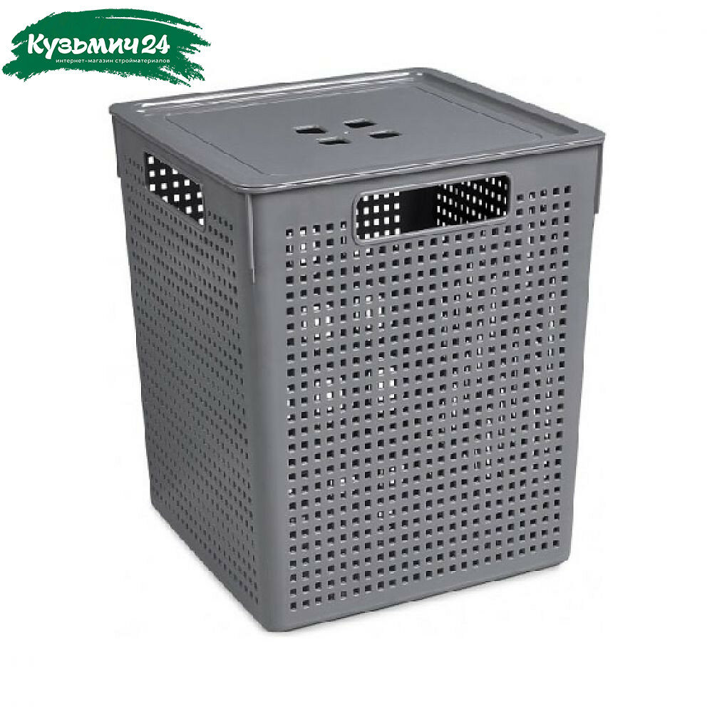 Коробка для хранения квадратная Лофт с крышкой 23л 294х294х301мм Виолет