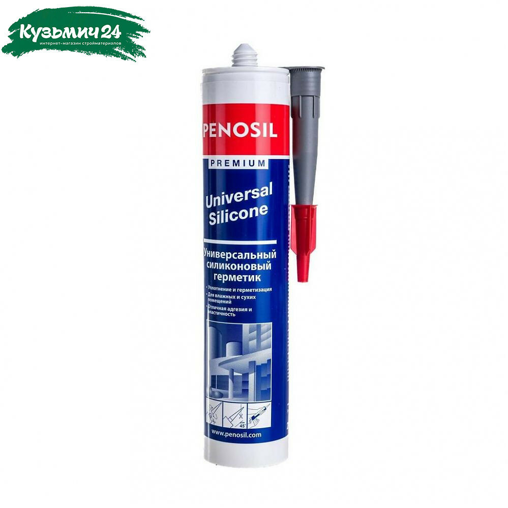 Герметик силиконовый Penosil Premium универсальный, серый 280 мл, 1 шт.