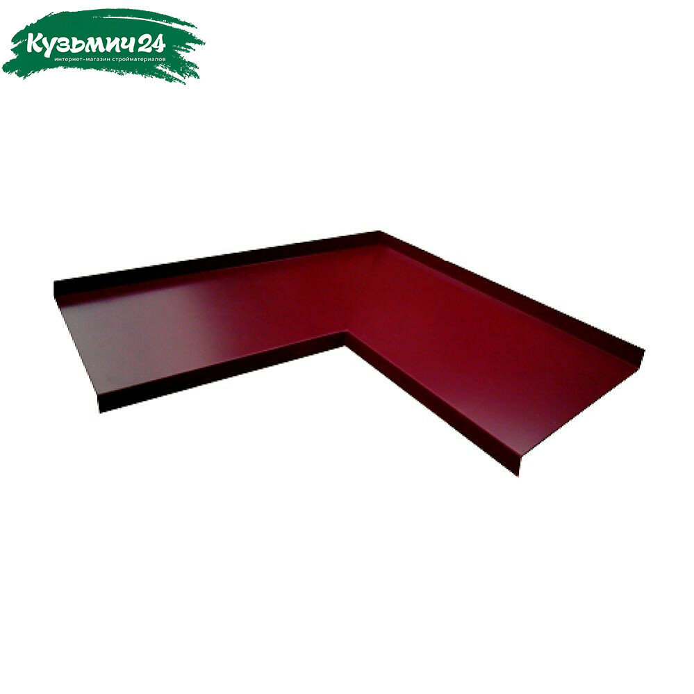 Отлив угловой внутренний 190 мм вишня