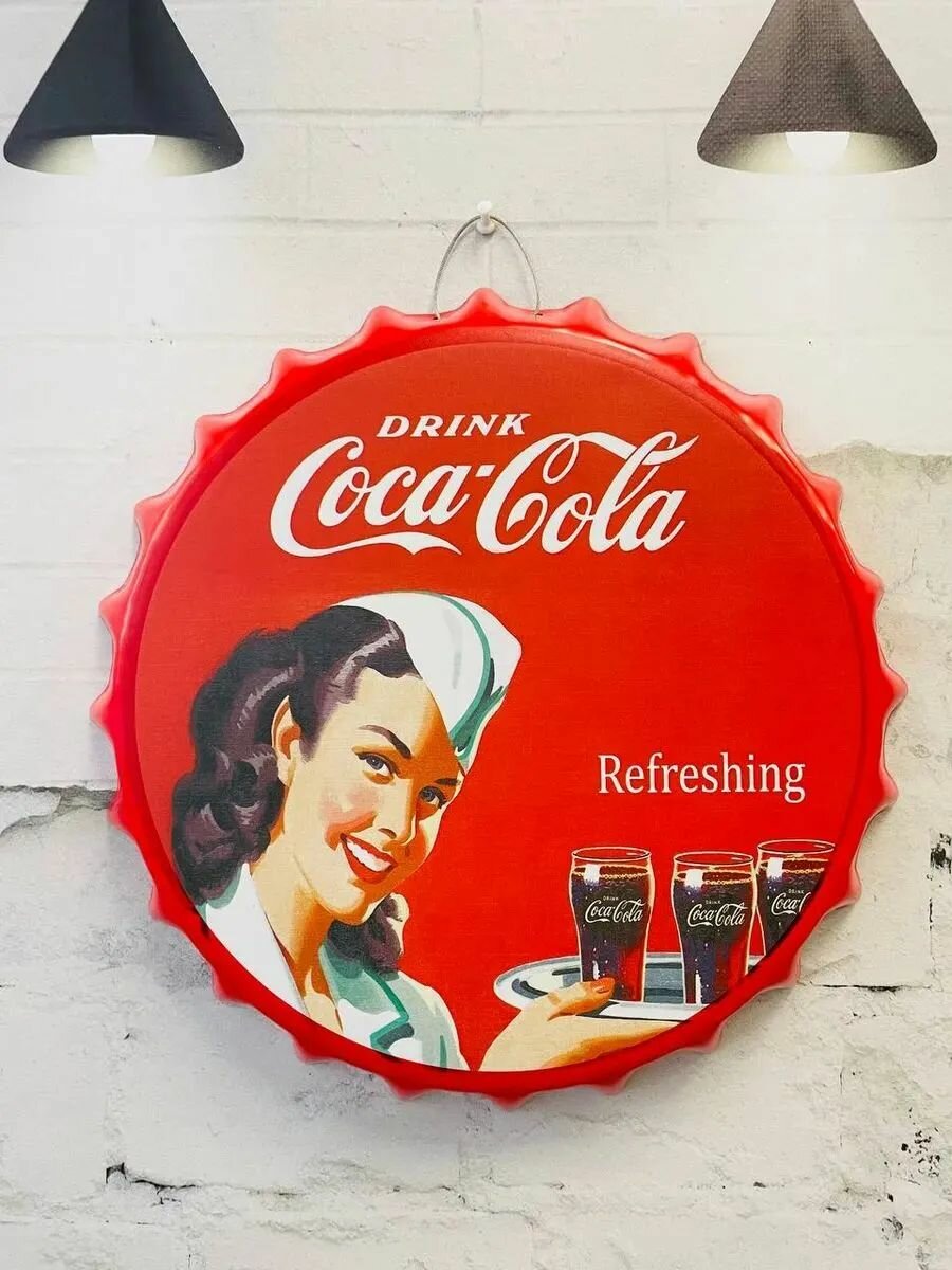 Декор на стену пробка пивная Coca-Cola