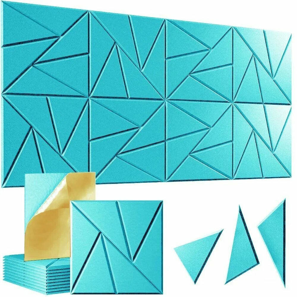 BEIYIN 12листа Полиэфирное волокно высокой плотности Звукоизоляционная панель 30x30x0.9cm