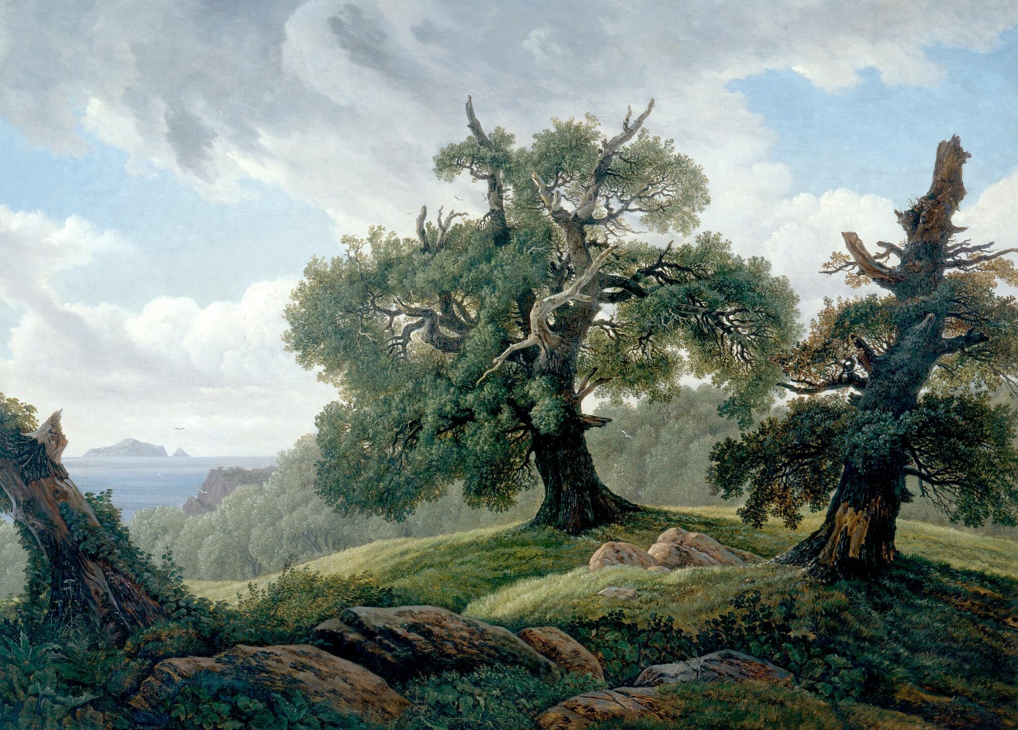 Картина Карла Густава Каруса Дубы у берега моря 80х57 см