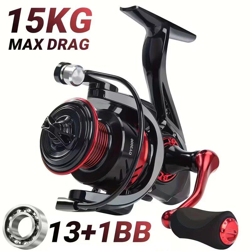 Спиннинговая катушка Black Red Design 1000-7000 серии 13+1 Серия 1000