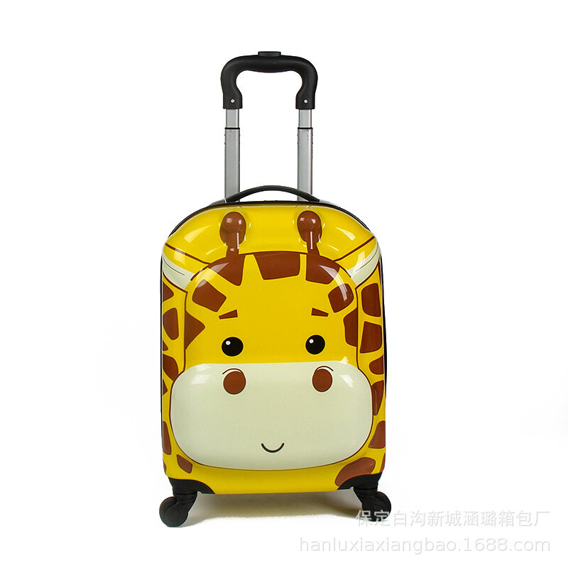 18-дюймовый детский чемодан на колесиках, милый мультяшный детский багаж для мальчиков и девочек, 3D трехмерный чемодан, маленький чемодан на колесиках с паролем