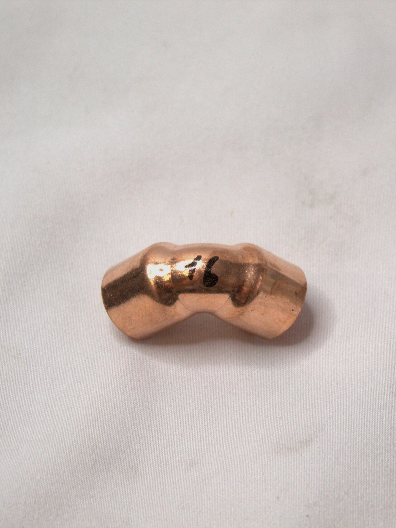 Угол медный под пайку, 16мм, двухраструбный