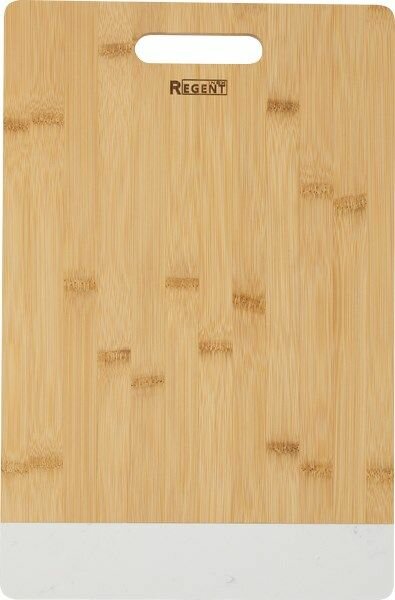 Доска разд. прямоуг. вставка белый мрамор 39.5х26х1,2см Linea Bamboo. Regent
