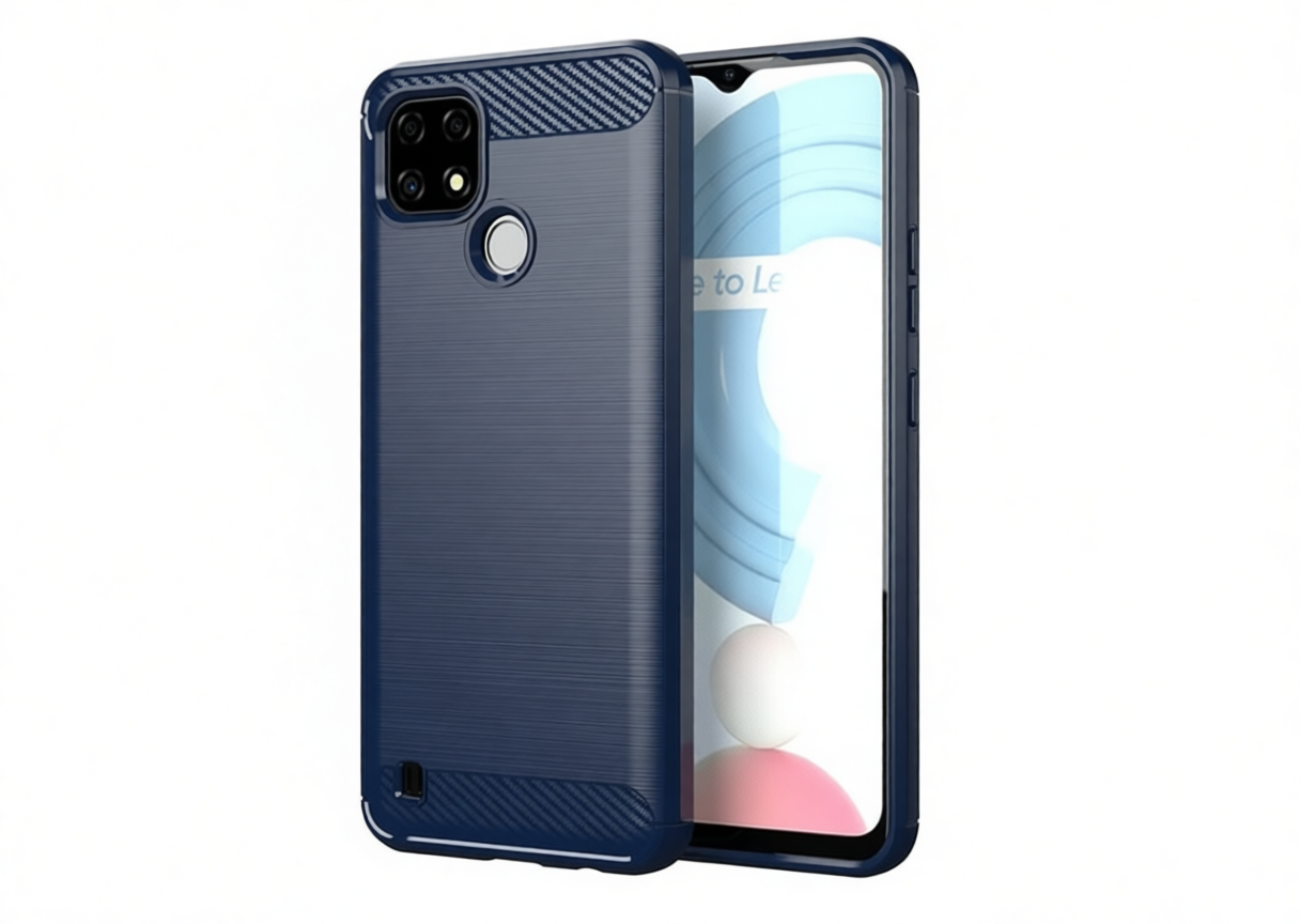 Чехол панель-бампер Чехол. ру из силикона для Samsung Galaxy A22 4G SM-A225F (2021) с матовой отделкой под карбон синяя
