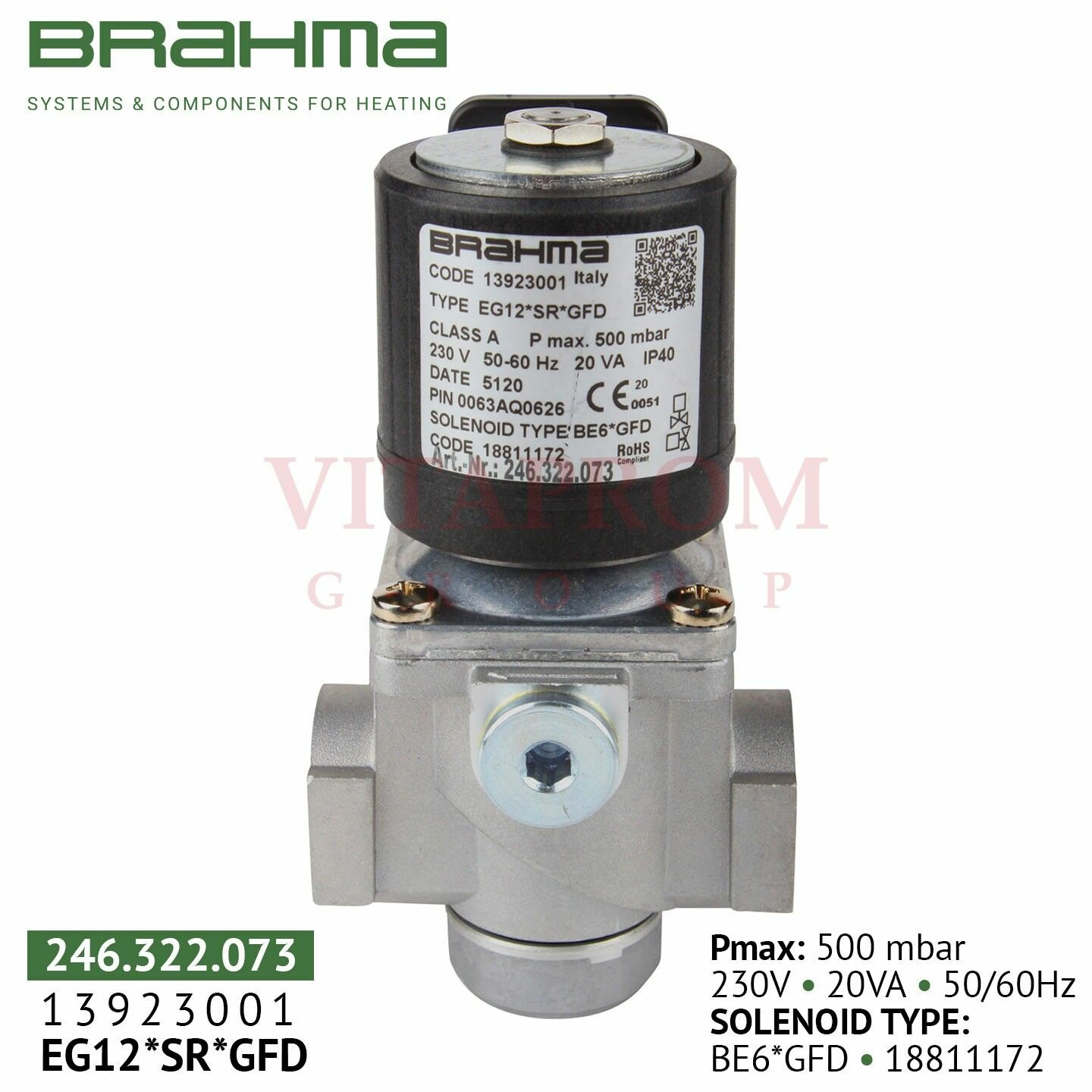 Клапан Brahma EG12*SR*GFD, 13923001