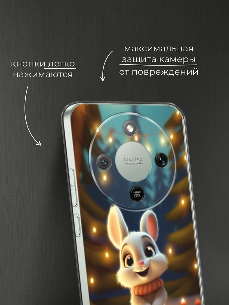 Чехол на Honor X9d / Хонор X9d с принтом Кролик среди свечей — фото 1