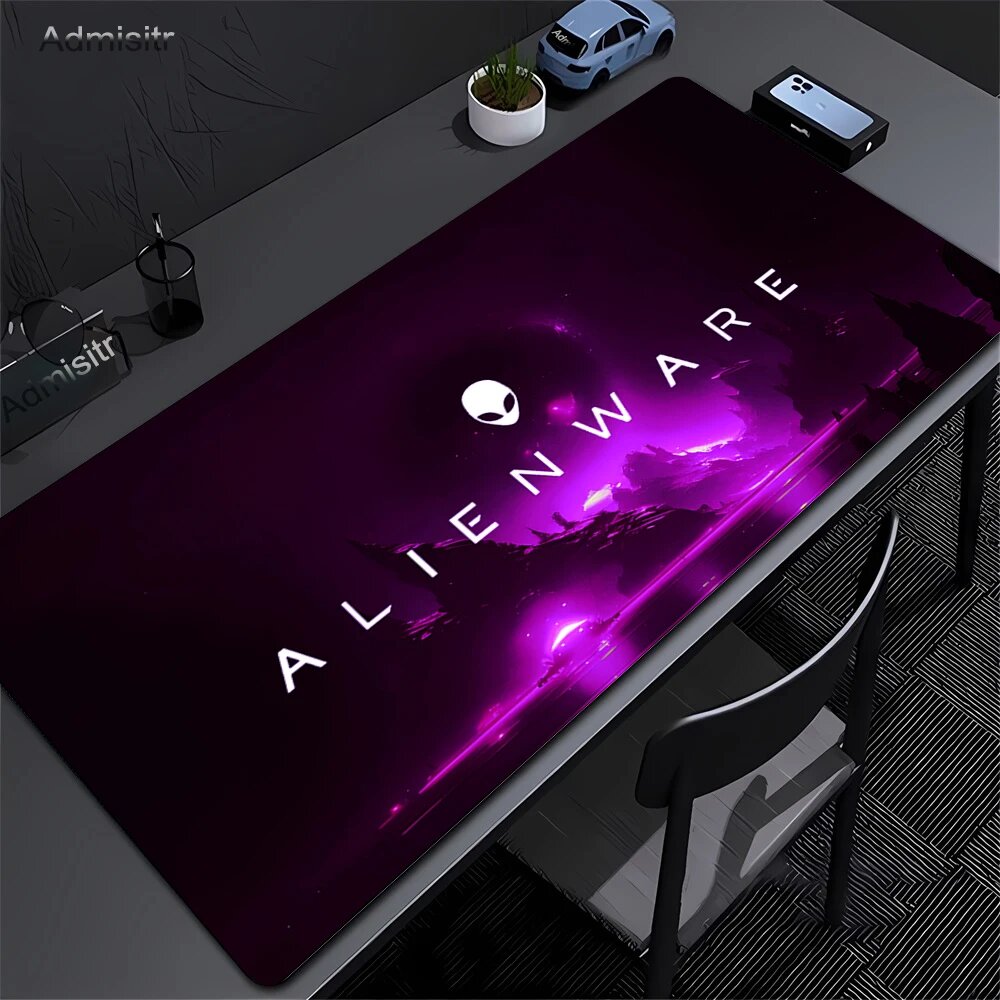 Коврики для геймера, черный коврик для мыши Alienware Animation, игровой коврик для мыши для ПК, коврики для клавиатуры, коврик для мыши Lockrand для ПК, ковер 90x40 см