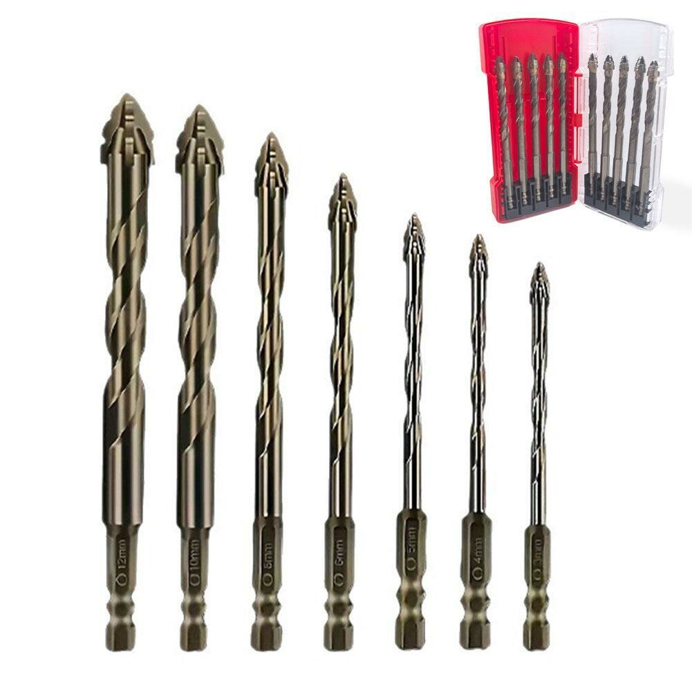 Твердосплавное эксцентриковое сверло с 4 резцами, универсальное для сухого сверления металла, дерева и плитки, вольфрамовая сталь