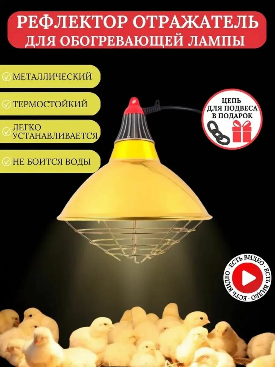 Рефлектор отражатель для лампы для обогрева курятника