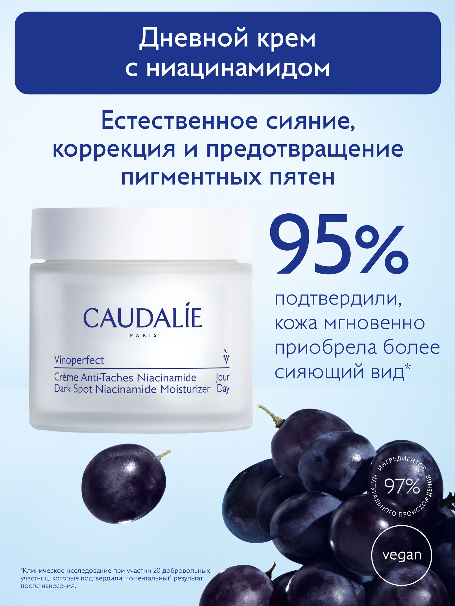 Крем Caudalie Vinoperfect, для дневного использования, с ниацинамином, 50мл