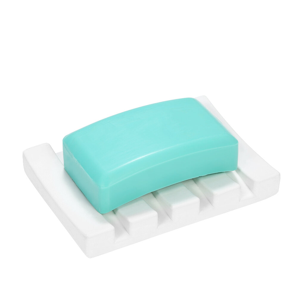 Подставка для мыла из диатомита, держатель для мылных плиток, самосохнущаяся подставка из диатомитового землекопа, белый, материал диатомит, размер 11*8*1.5 см, вес 128 г, упаковка 14*11*3 см, вес упаковки 135 г, 1 шт