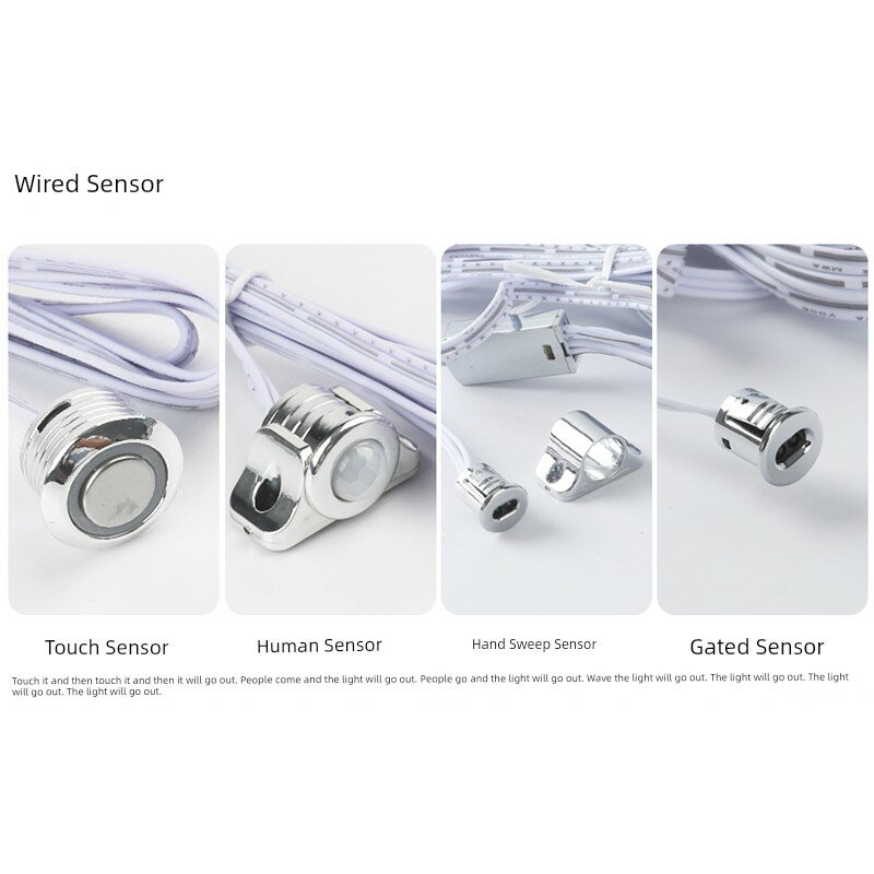 Светодиодная лента без пазов для винных шкафов, светильник для гардероба, светодиодная подсветка для полок шкафов,