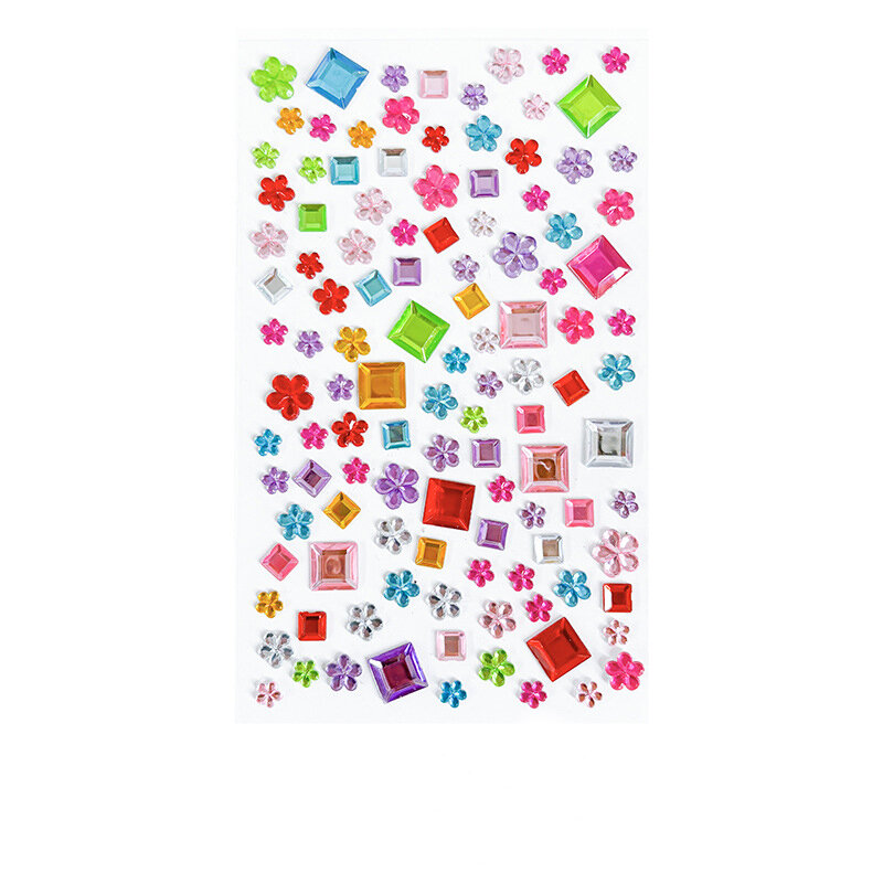 Наклейки с камнями Stickers Rhinestones, акриловые украшения DIY блестящие декоративные бриллианты маленькие наклейки для детей 1 шт (9.3×15.8 см) самоклеящиеся акриловые камни для декора поделок, ноутбуков, рамок, дневников, маникюра