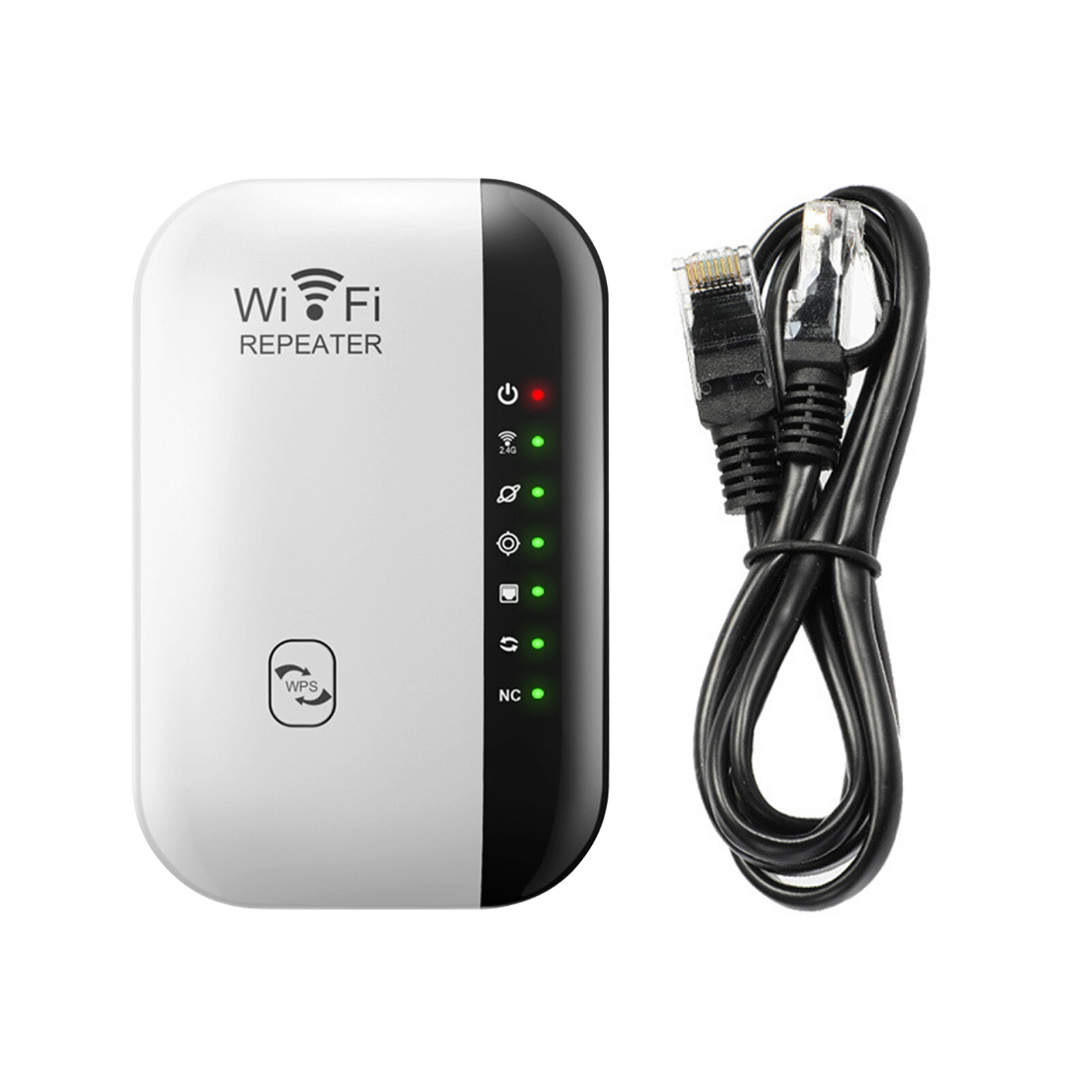 300M WiFi повторитель Усилитель беспроводного сигнала 7 световых индикаторов Расширитель диапазона Wi-Fi с портом Ethernet Простая настройка реле/точка доступа 2 режима работы Портативный удлинитель Wi-Fi Расширитель сигнала