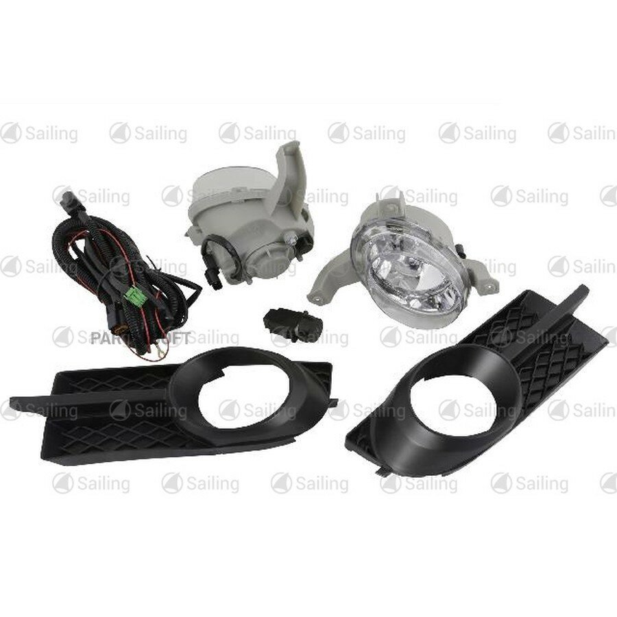 Фара противотуманная (ПТФ) левая+правая комплект с решеткой, проводкой и кнопкой AVEO 2007-2010 от официального дистрибьютора, SAILING, артикул CVLCV304B04