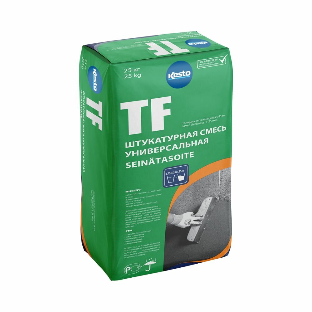 Штукатурка цементная универсальная Kesto TF морозостойкая, 25 кг