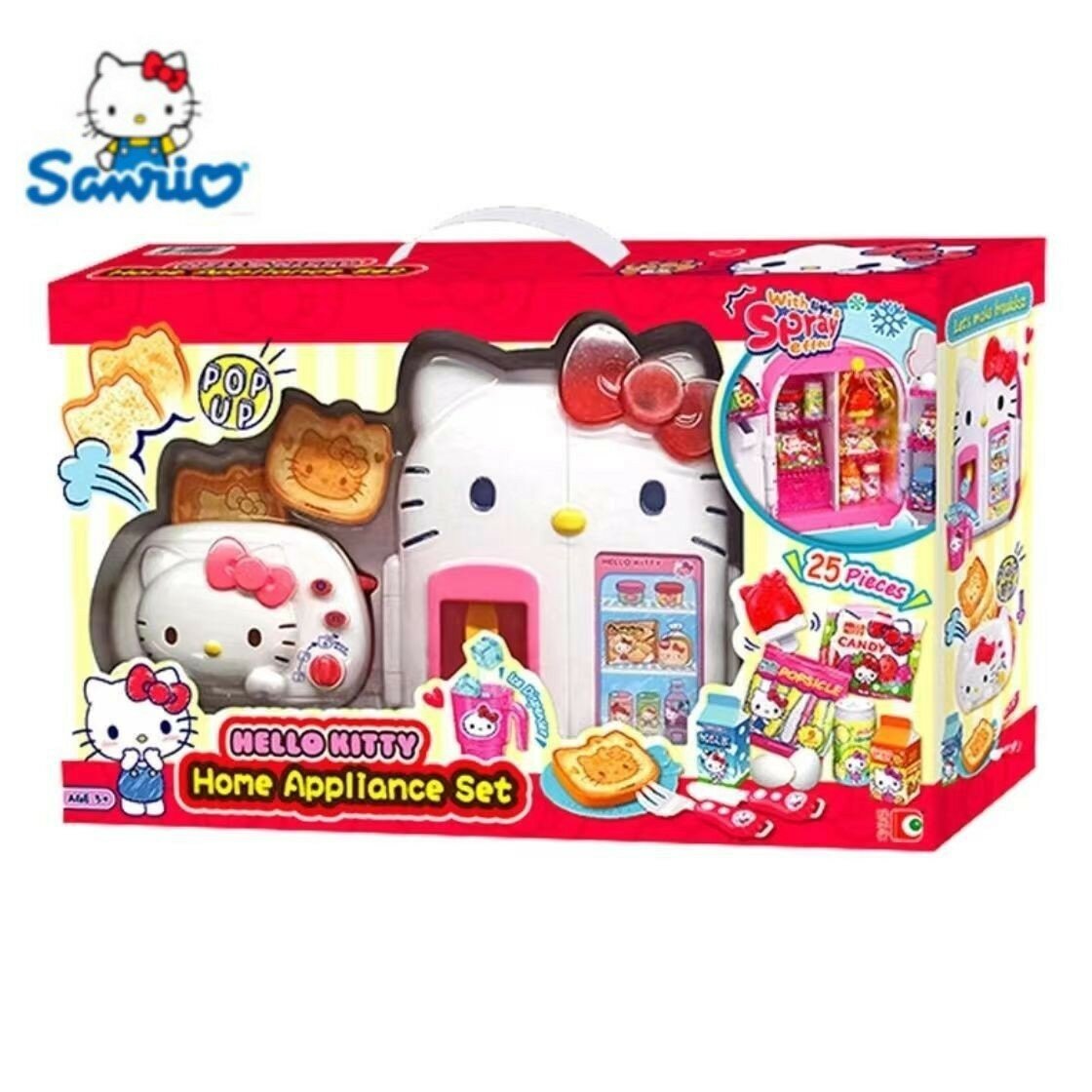 Hello Kitty: небольшой холодильник в стиле Hello Kitty, волшебная духовка, рисоварка, игрушечный домик для девочек-симуляторов.