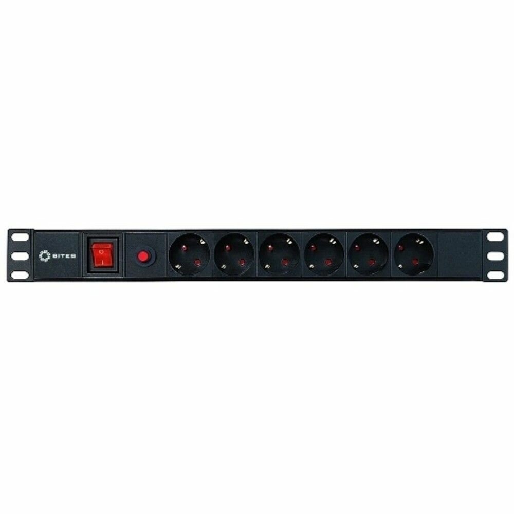 5bites Сетевой фильтр Блок розеток PDU - 10 6S 10A PVC SWITCH 1U 19"