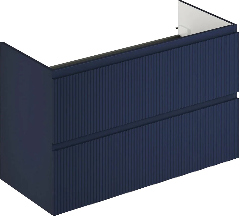 Тумба под раковину без столешницы Itana Кейт (Kate) 100 подвесная, синяя, матовая, из МДФ, тумба для ванной, с ящиками, с доводчиками