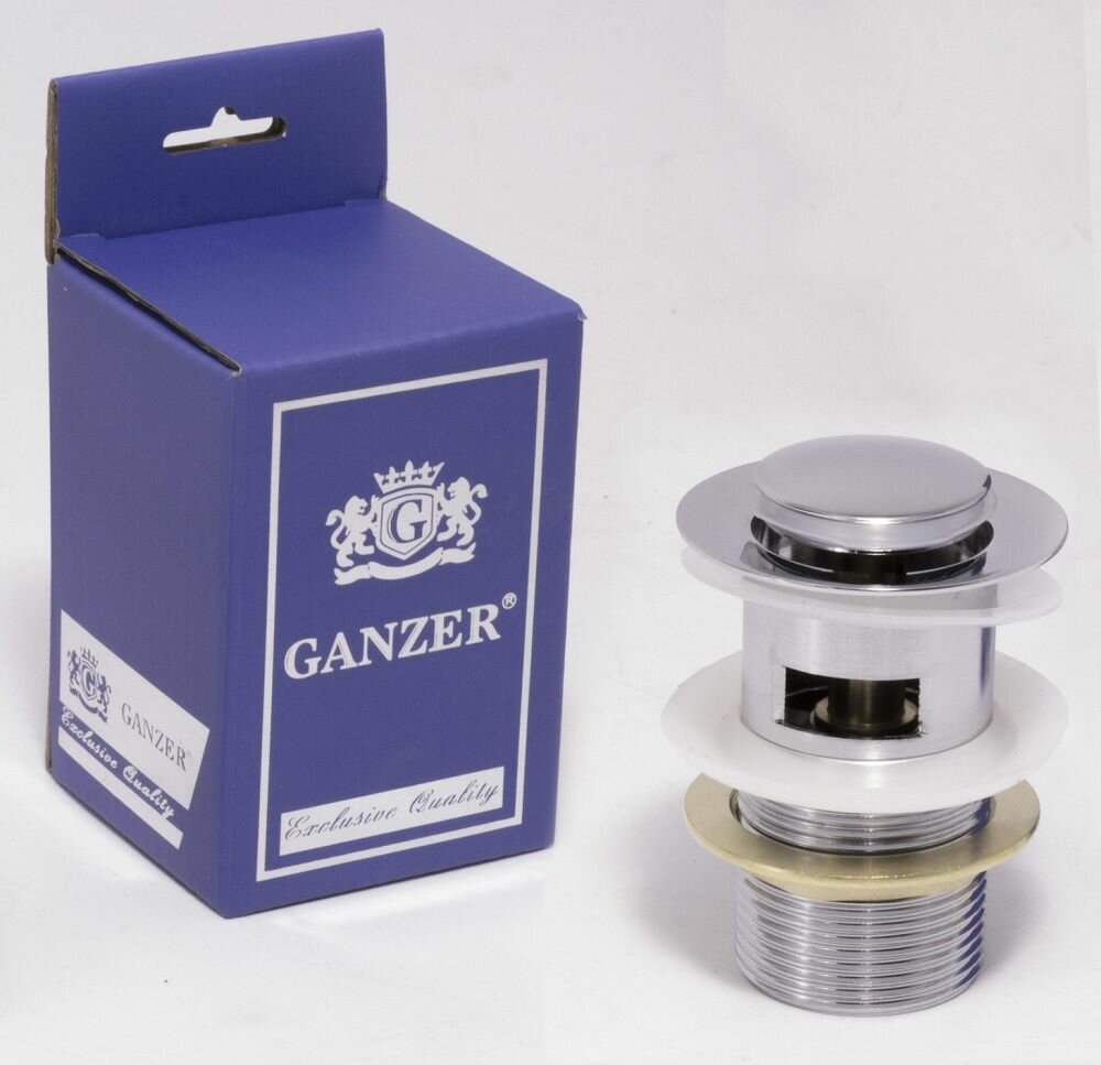 Донный клапан с переливом (белый) GANZER GZ5715(F-15)