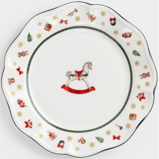 Тарелка закусочная Anna Lafarg Miracle Лошадка 19 см, фарфор, белый (ANLAF-FNG2301-7)