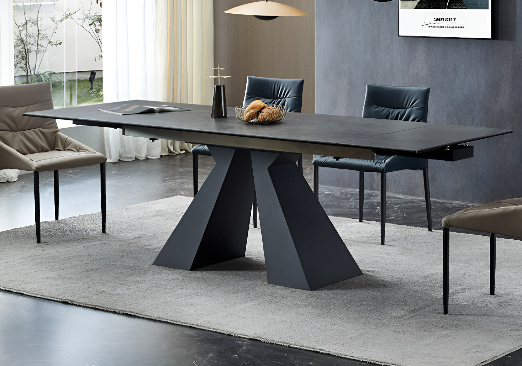 Стол кухонный LaBrea LaVera, выдвижной, натуральный камень, металл