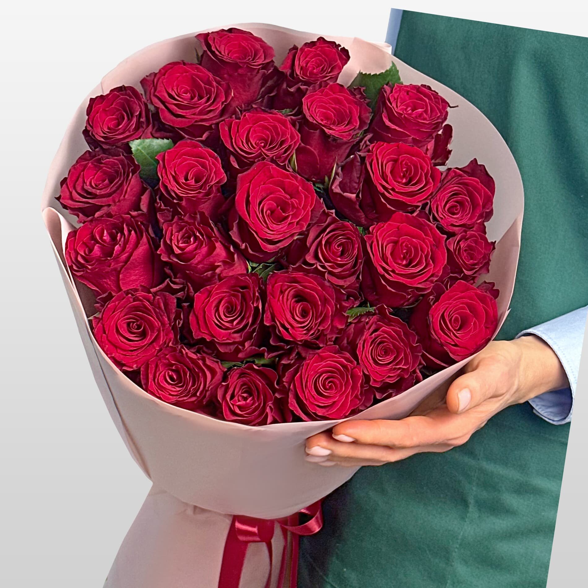 Букет из красных Роз 80 см 25 шт Секрет Сердца