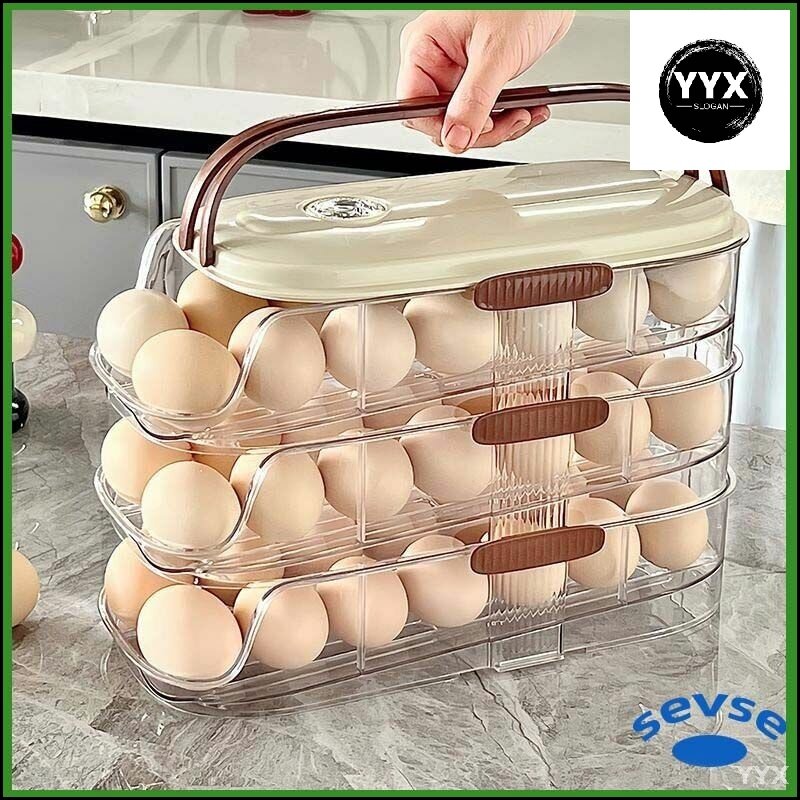 Коробка для хранения яиц на роликах для холодильника PP+PET Подставка для яиц