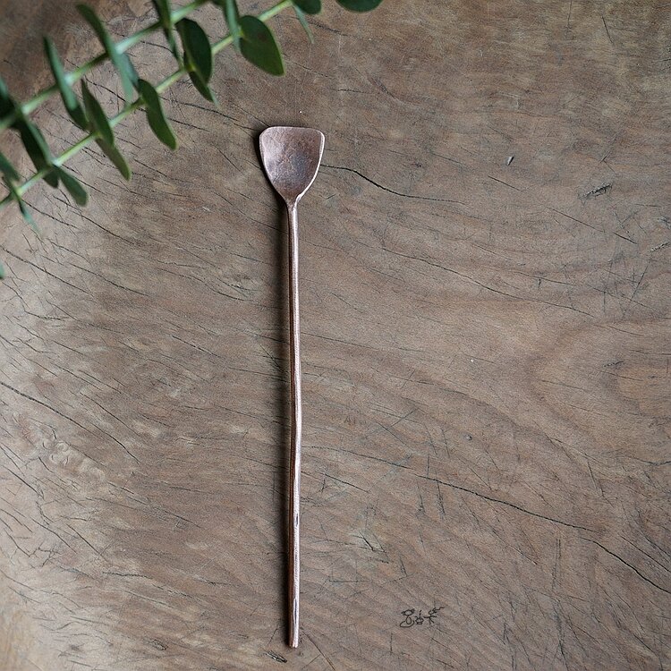 Медная треугольная ложка, кофейная ложка, десертная латунная настольная ложка ручной работы, ниша Юньнань, независимая