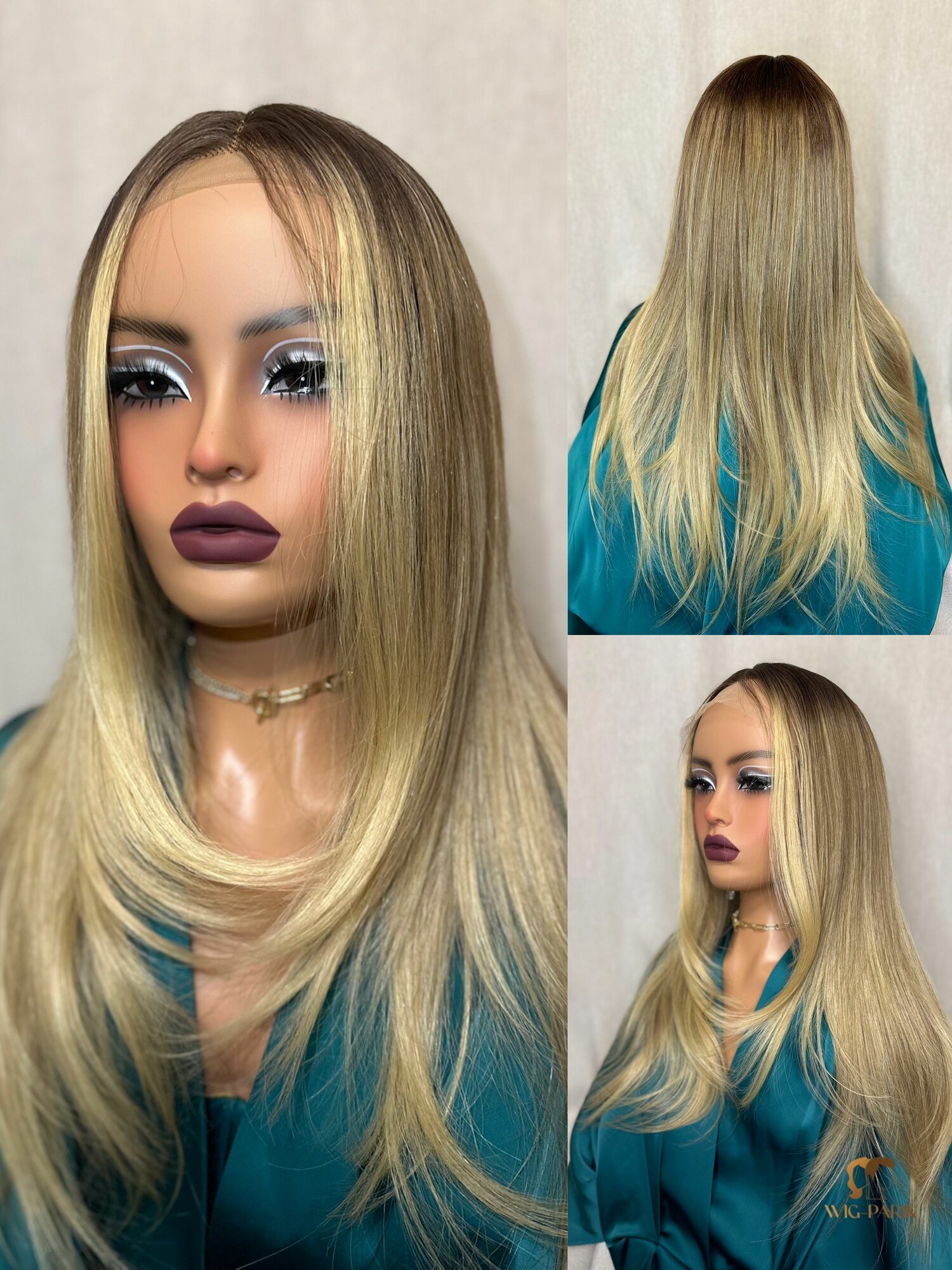 Парик женский на сетке блонд длинный