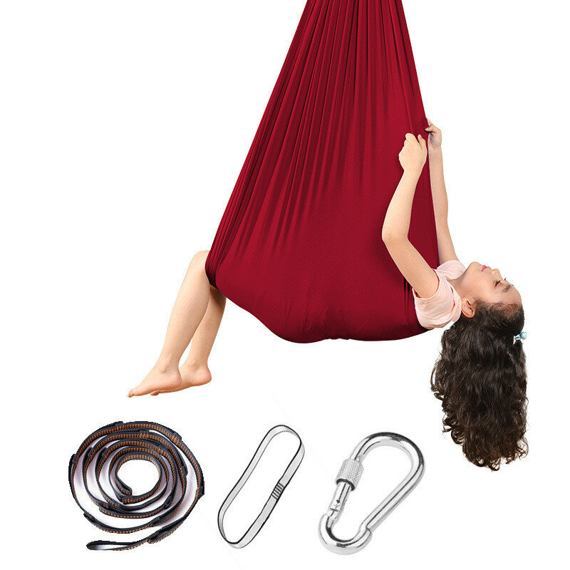 Кокон сенсорный гамак для детей бренд cozy размеры 280*150 см бордовый мягкая ткань