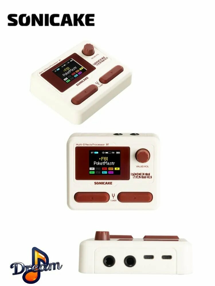 Sonicake Pocket Master Портативная мультигитарная педаль эффектов, более 100 встроенных эффектов