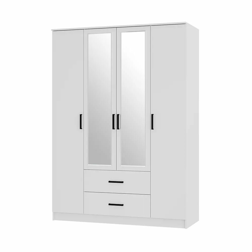 Шкаф 4-х створчатый "Фьюжн" ШК-14 белый (BTS)