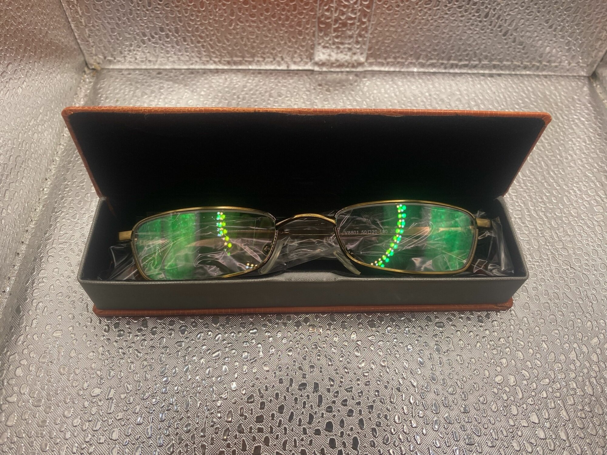 MVG8801 очки по рецепту +5.75 PD 72 с тонкими линзами 1,56 с антибликовыми, гидрофобными и упрочняющими свойствами, цвет золотой