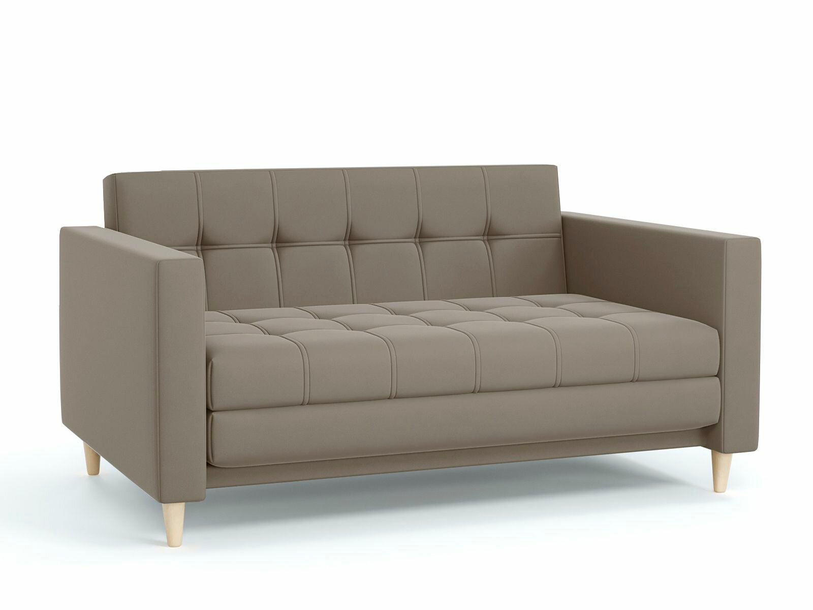 Диван - кровать Квадро, трехсекционная еврокнижка, 160*85*85, велюр Зара Лайт Браун 05