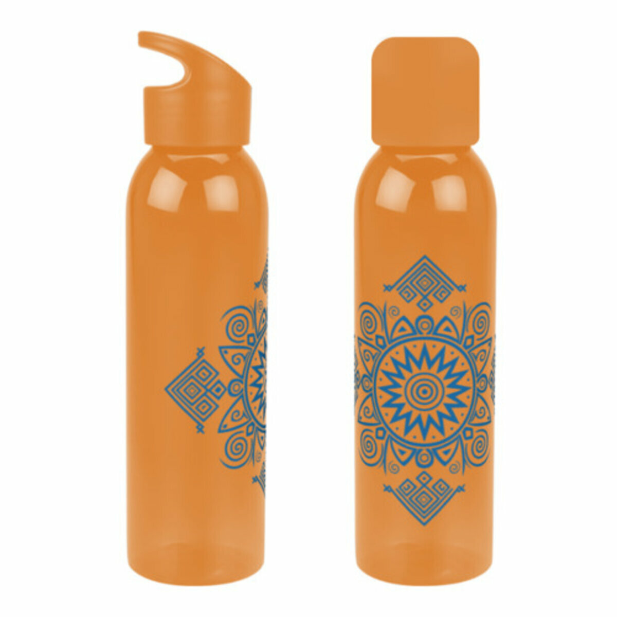 Бутылка для воды «Солнце, зимний узор, орнамент. Абстракция» (оранжевый)