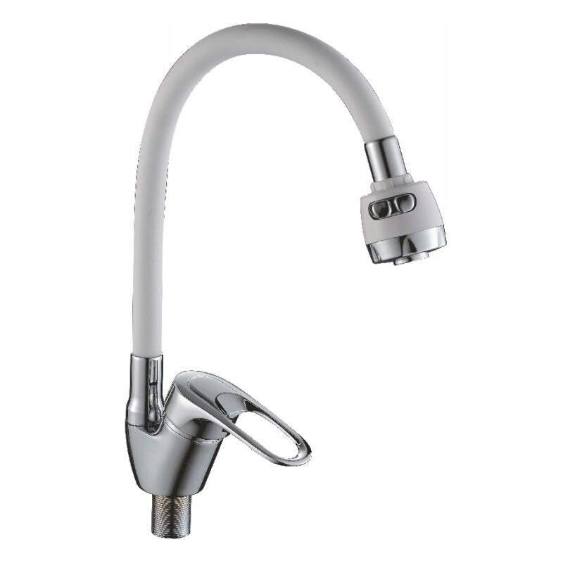 Смеситель для кухни Cron CN4304 цвет Хром Белый Поворотный 1/2