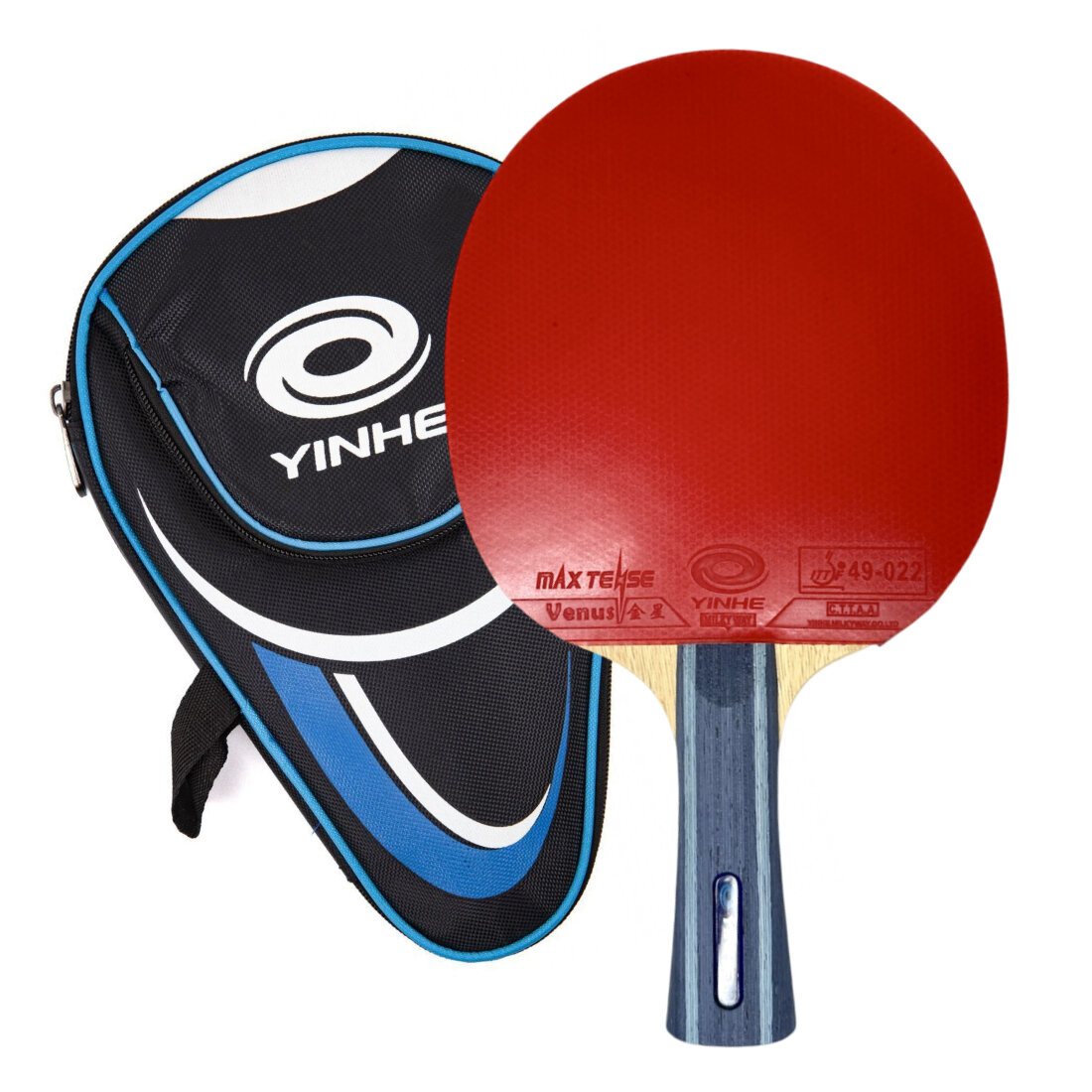 Ракетка для настольного тенниса Yinhe 07B, ручка коническая с чехлом