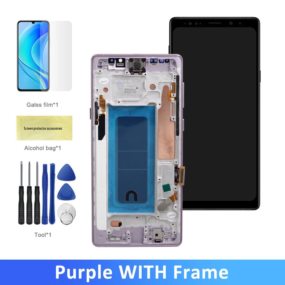 Для Samsung Note 9 Дисплей с сенсорным экраном в сборе для Samsung Note 9 N960F N960U N9600, с рамкой, 100% тестирование TFT Purple Frame