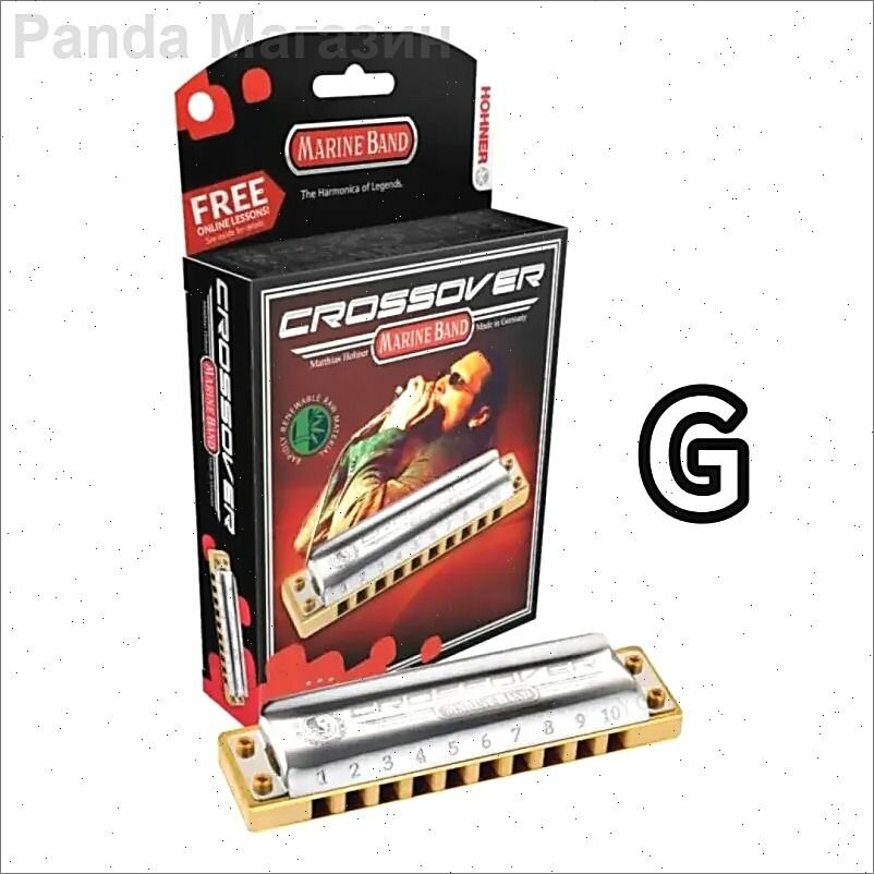 Hohner Marine Band Crossover MBC 10-дырочная блюзовая гармоника для начинающих и исполнителей-G
