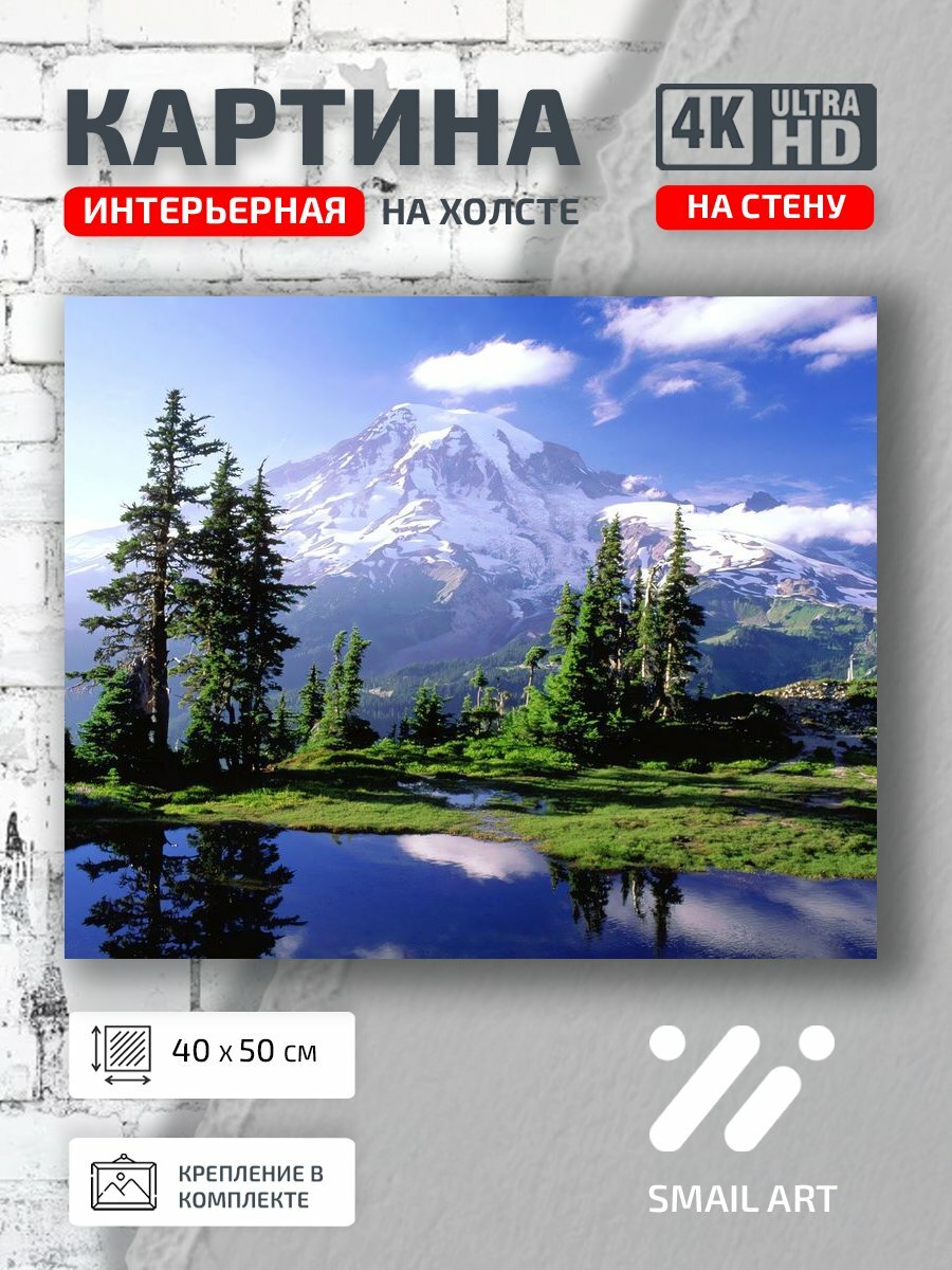 Картина на холсте интерьерная 40 на 50 на стену Лето Landscape для кафе пейзаж интерьер